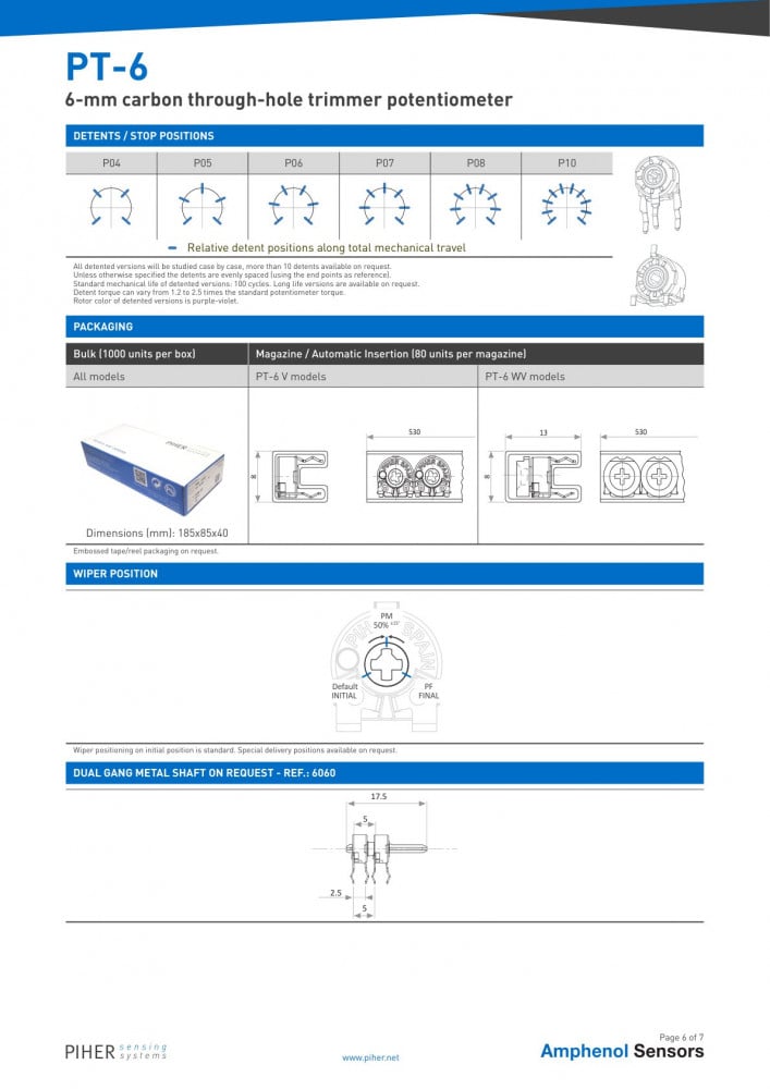 PT-6 datasheet page 6