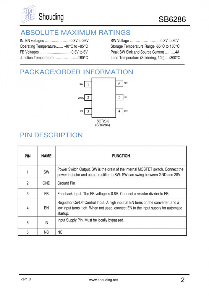 SB6286 datasheet page 2