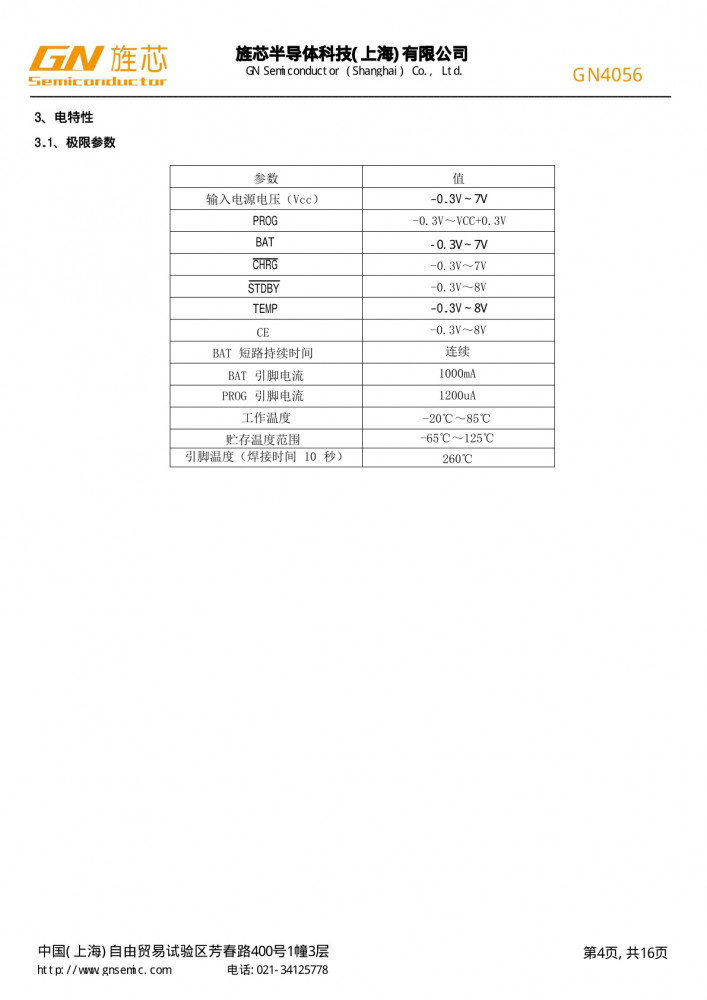 GN4056 datasheet page 4
