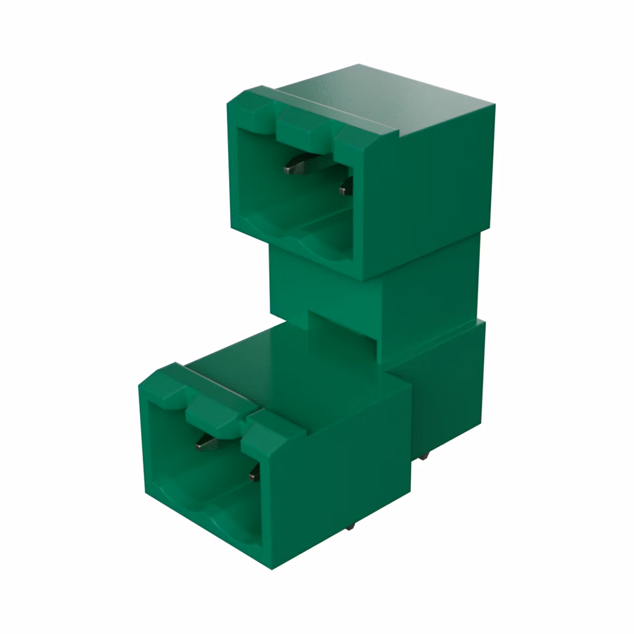 5.00mm Pitch Eurostyle Horizontal Dual Level PCB Header, Closed Ends, Green Housing, 4 Circuits for sale