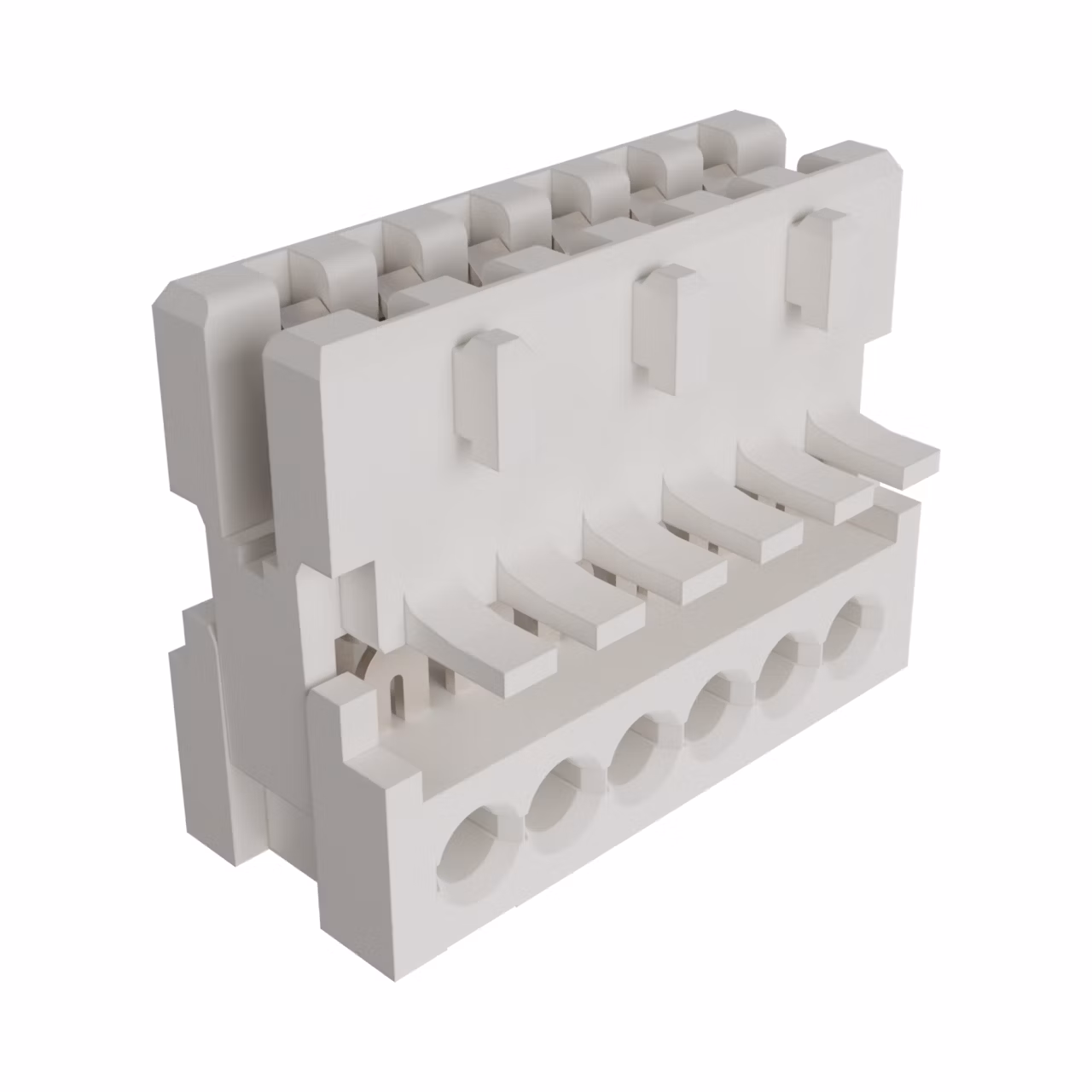 Appli-Mate RAST 2.5 Female Connector, 2.50mm Pitch, 6 Circuits, Positions A, C, E & G Removed, Open Endwalls, Black Color Stripe for sale