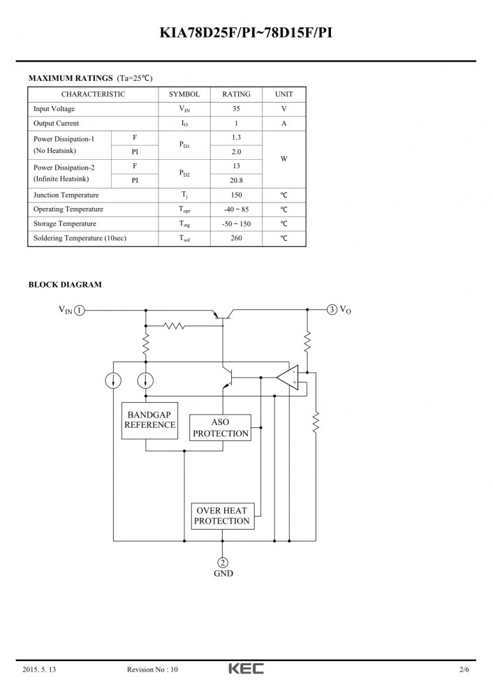KIA78D05F-RTF/P datasheet page 2