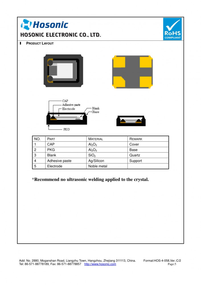 HOSONIC E3FB26E004203E datasheet page 5