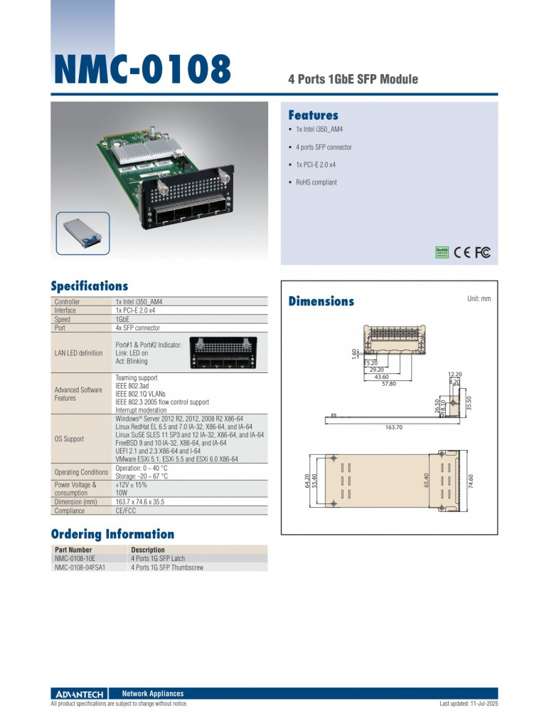 ADVANTECH NMC-0108 product documentation preview