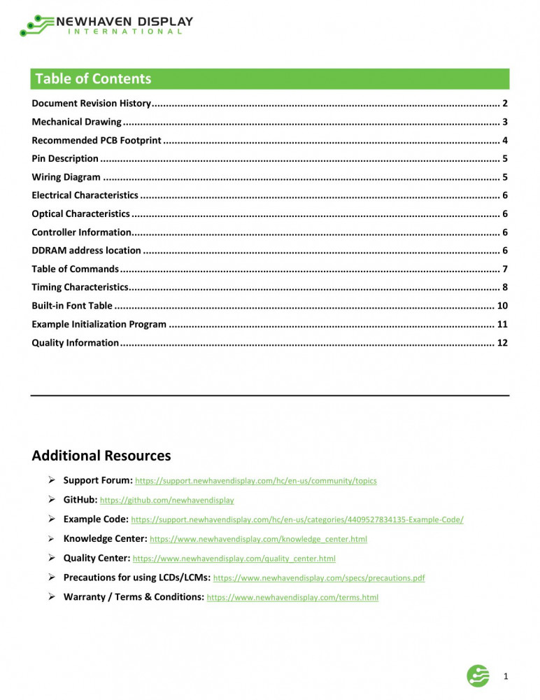 NHD-C0216AZ-FN-GBW document page 2