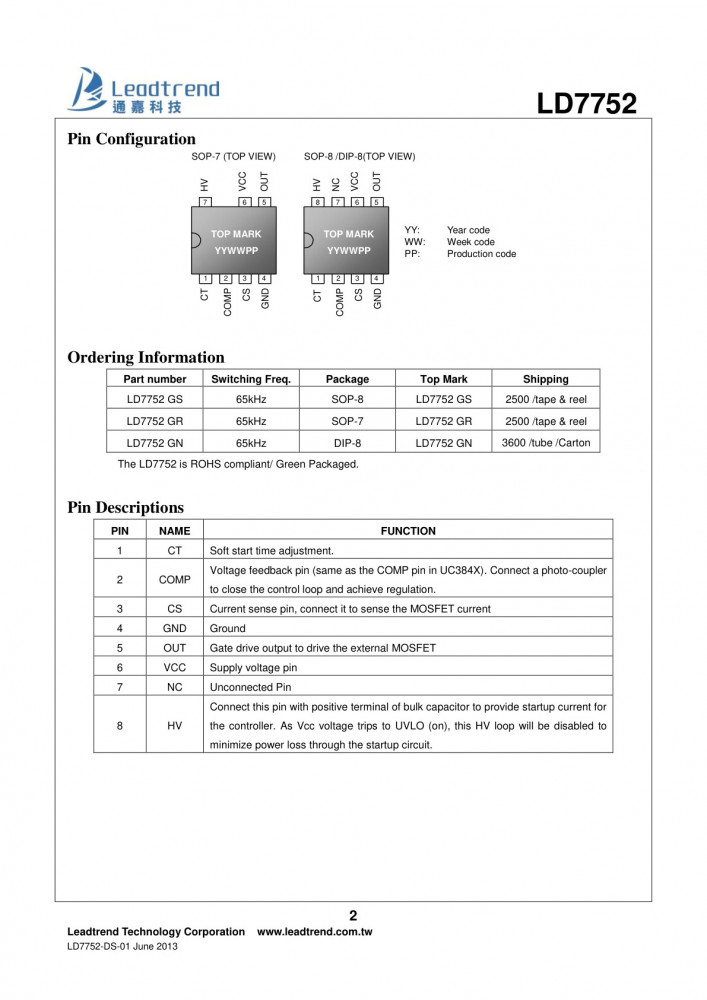 LD7752 datasheet page 2