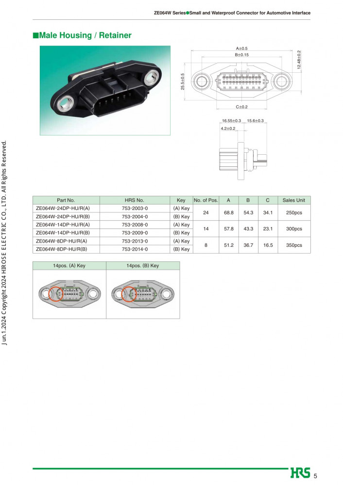 HRS ZE064W datasheet page 5