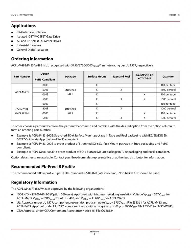 ACPL-M483-500E datasheet page 2