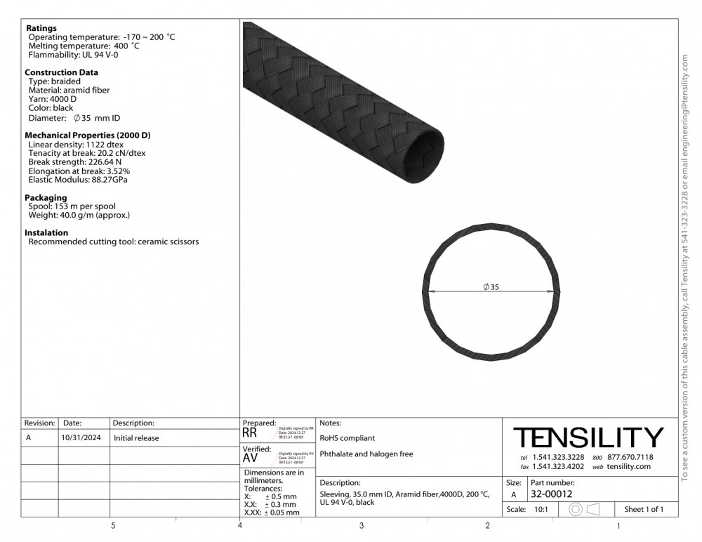 Tensility International 32-00012 product drawing