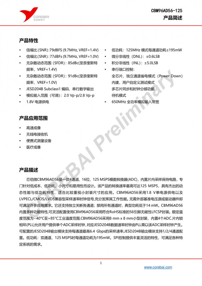 CBM96AD56-125 datasheet page 1
