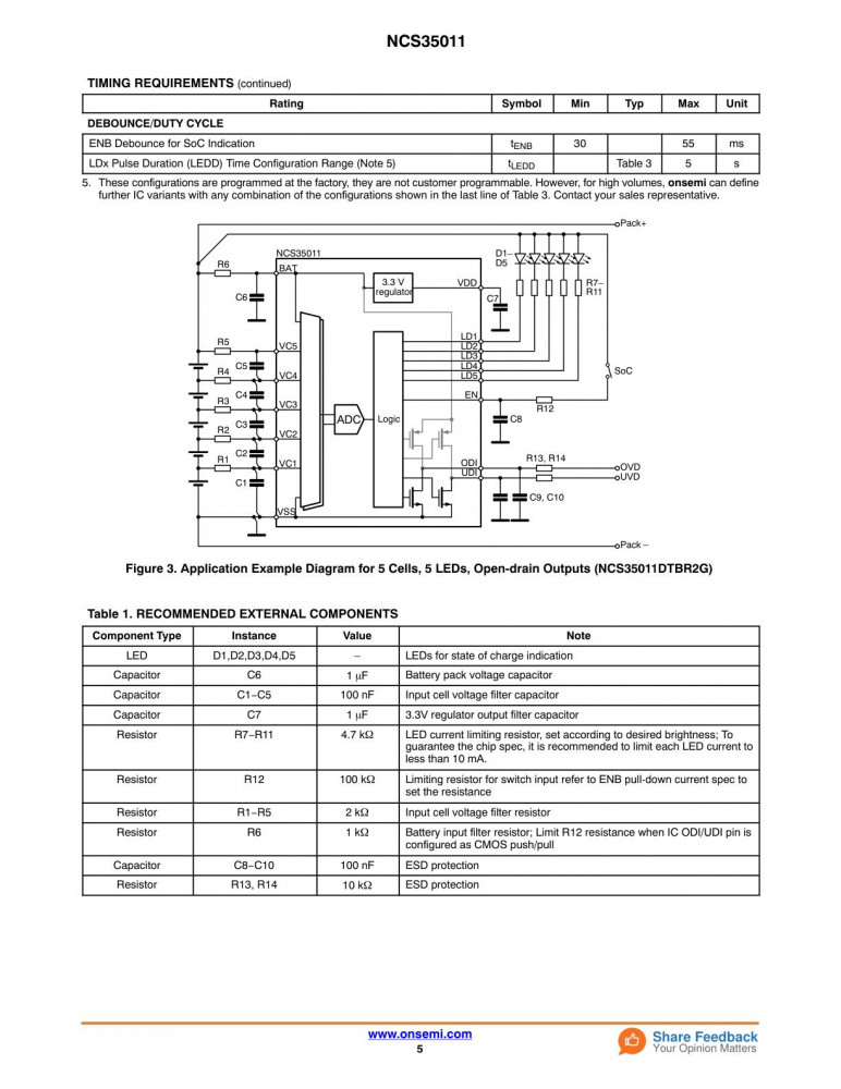 NCS35011 datasheet page 5