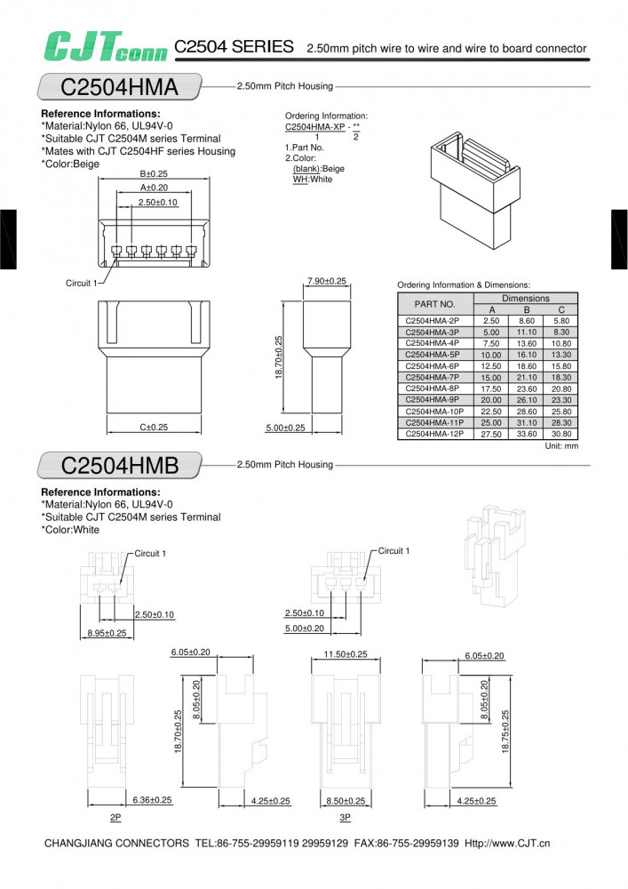 CJT C2504 series wafer drawing