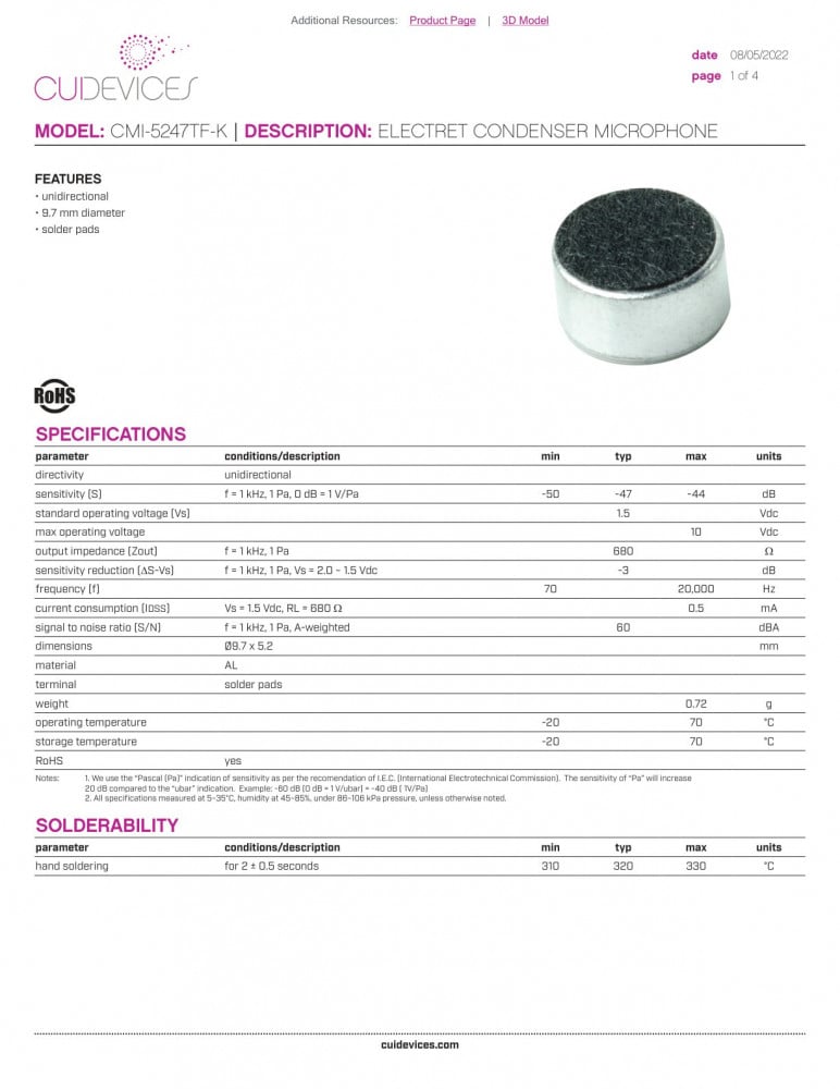 CMI-5247TF-K datasheet page 1