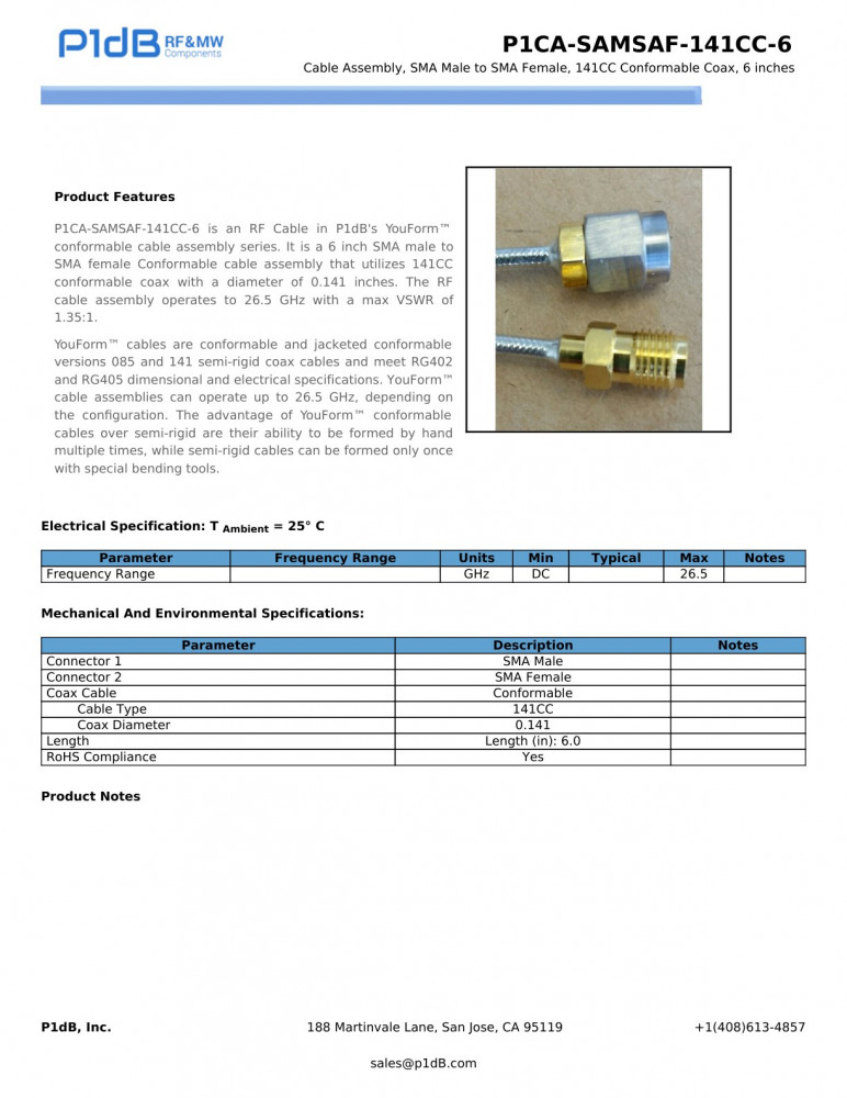 P1CA-SAMSAF-141CC-6 product document preview