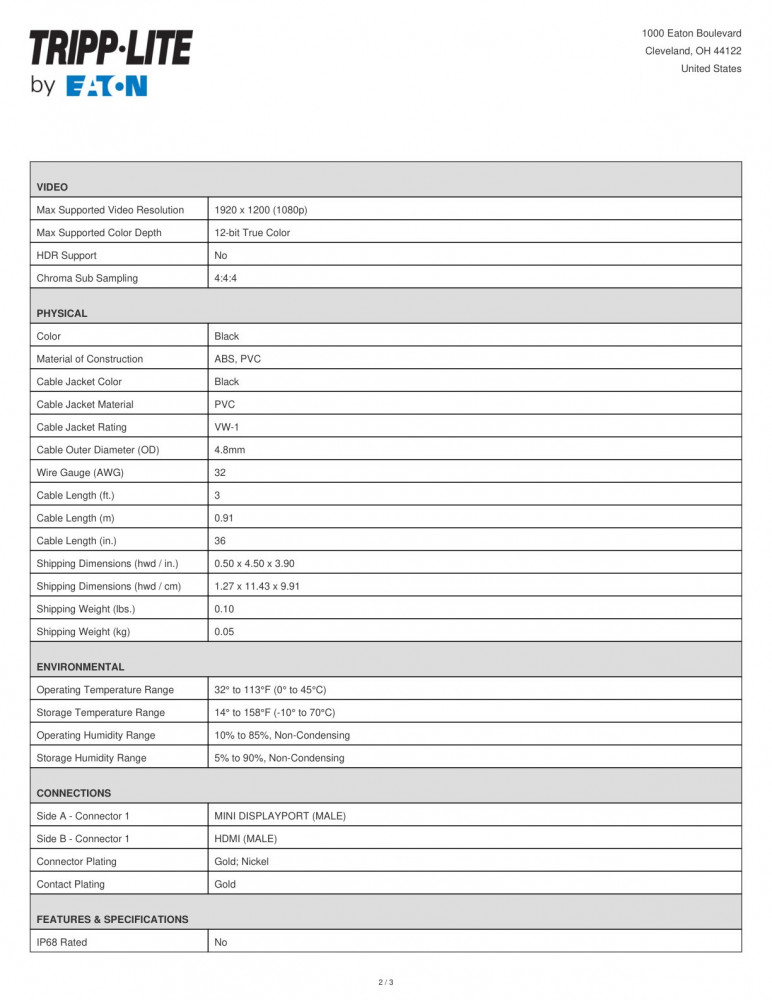 P586-003-HDMI technical document page 2