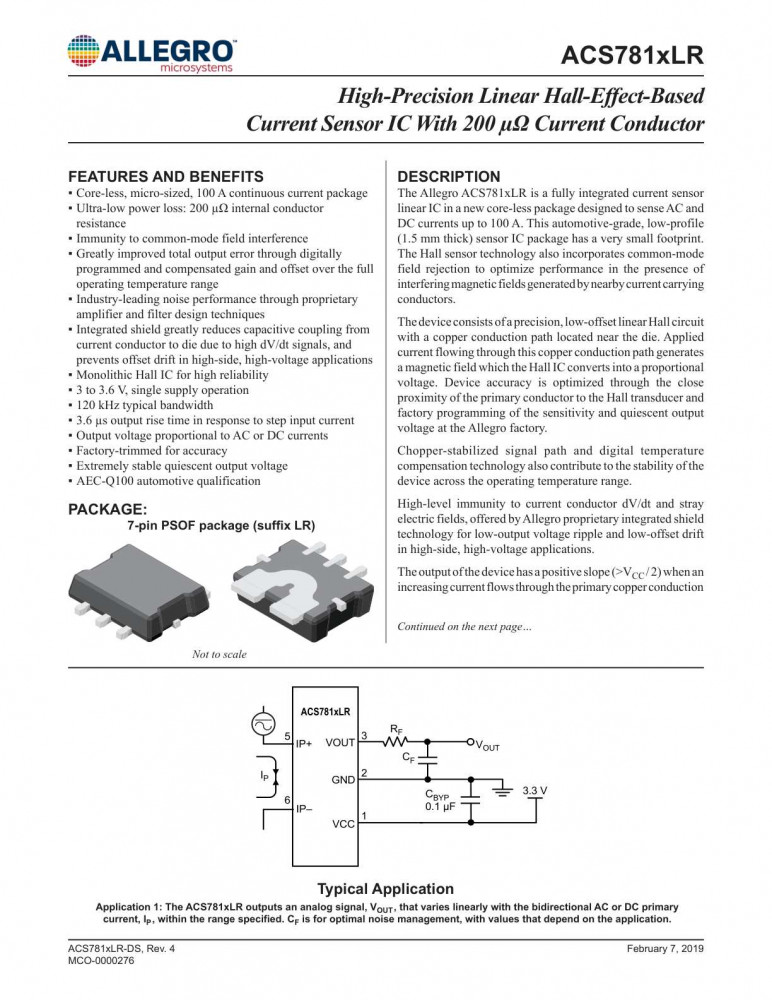 ACS781 datasheet page 1