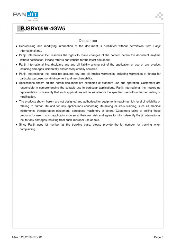 PJSRV05W-4GW5 datasheet page 6