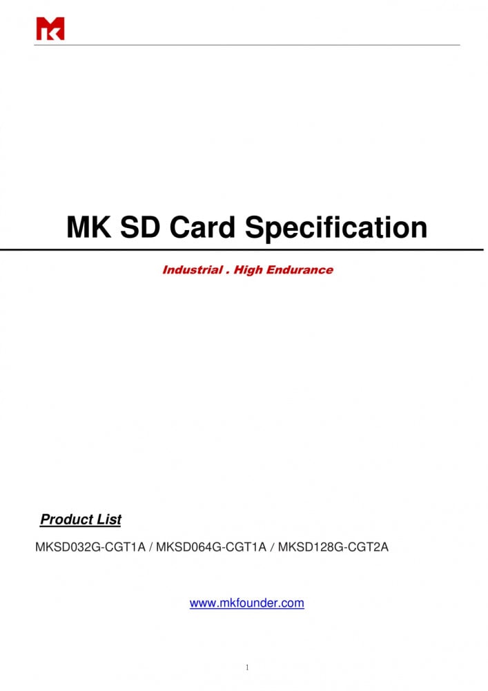 MK SD Card specification page 1