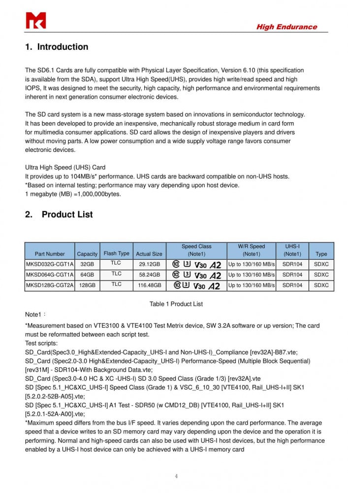 MK SD Card specification page 4