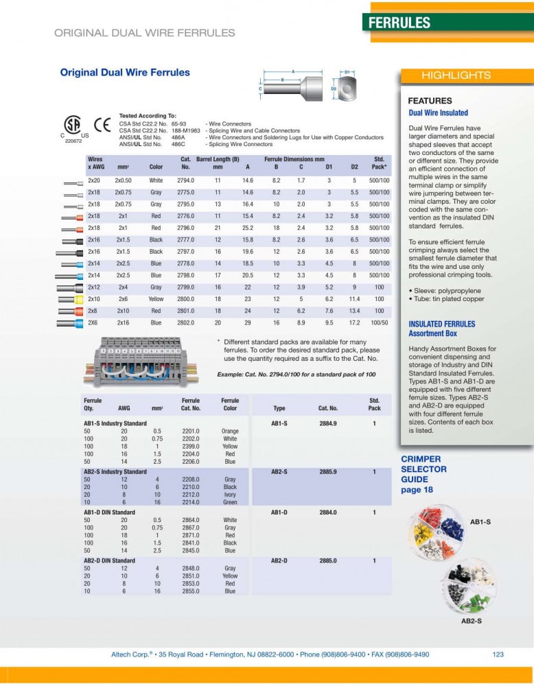 Altech ferrule documentation page 10
