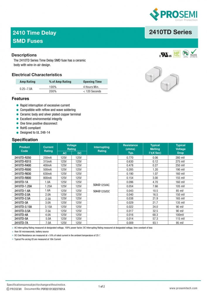 2410TD-5A technical document page 1