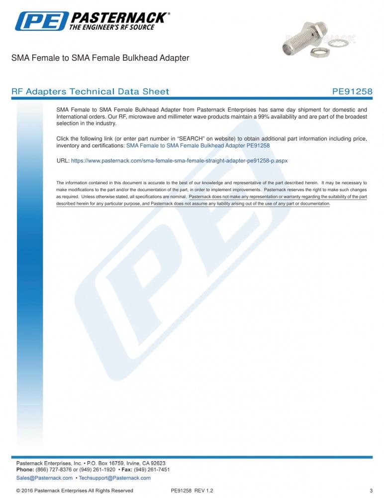 PE91258 technical document page 3