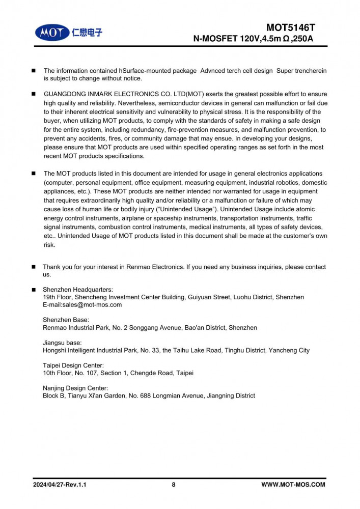 MOT5146T datasheet page 8