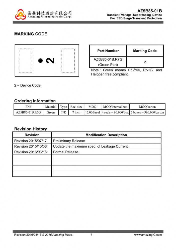 AZ5B85-01B datasheet page 7