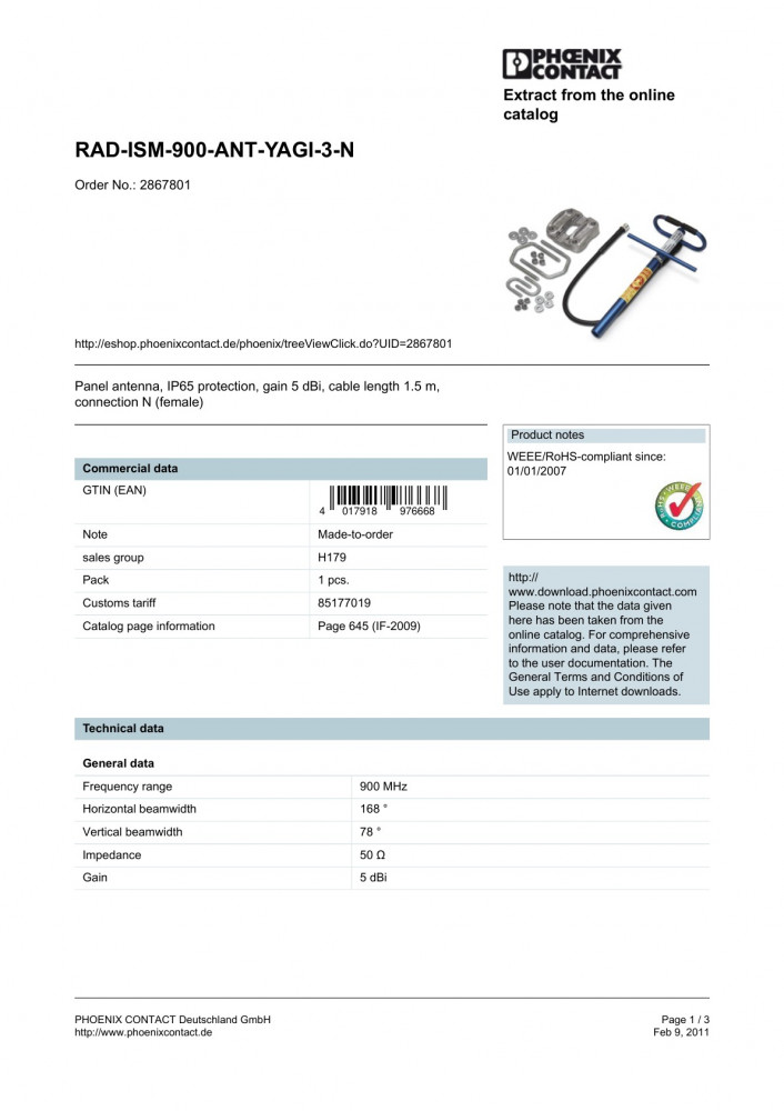 Phoenix Contact product documentation page 1