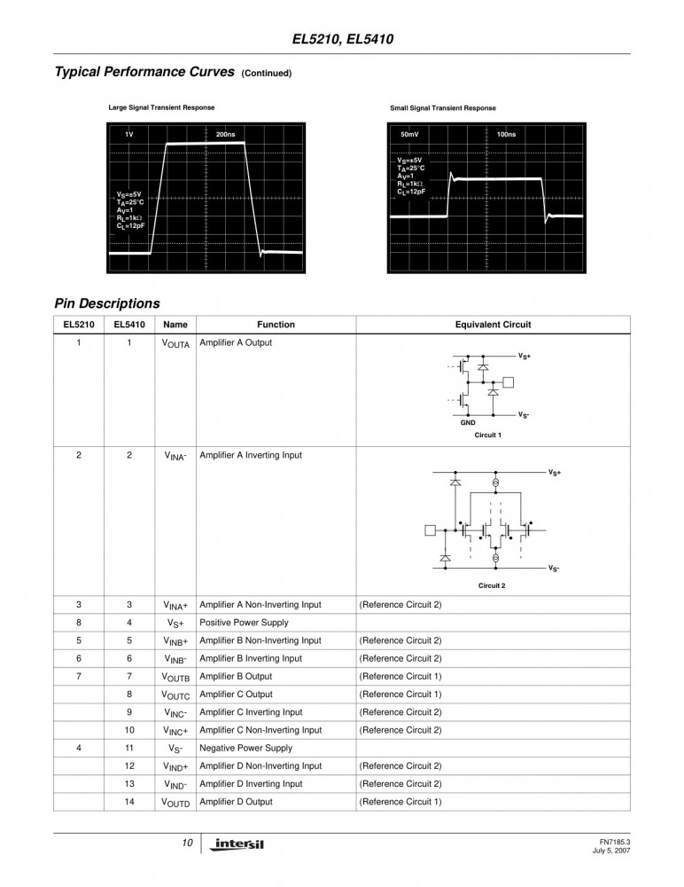 EL5410 datasheet page 10
