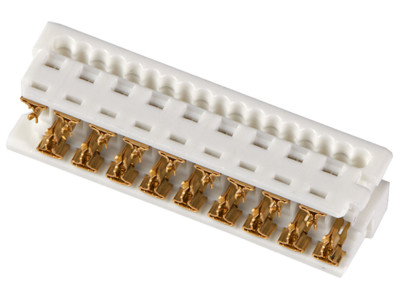 Picoflex PF-50, Low Profile, IDT Receptacle, 12 Circuits, White, Gold (Au) Plated, Reeling Option B