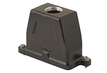Heavy-Duty High Performance-Harsh Environment (HP-HE) Screw Locking Hood, Zinc Alloy, Top Entry, Size 24B «104x27», M32 Thread, Black for sale