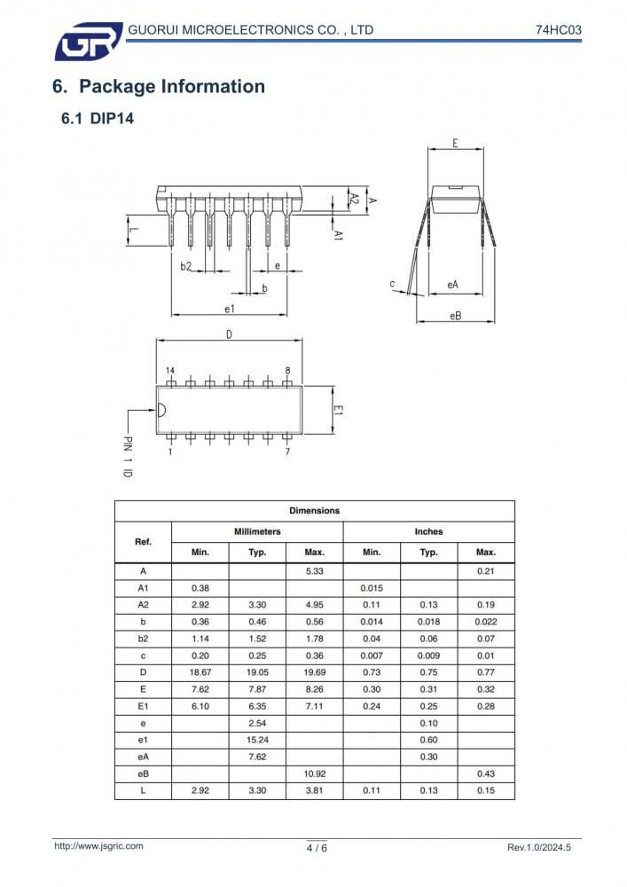 74HC03 technical document page 4