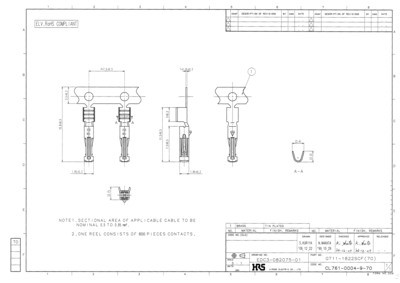 HRS GT10-2022PCF Rectangular Connector Contacts