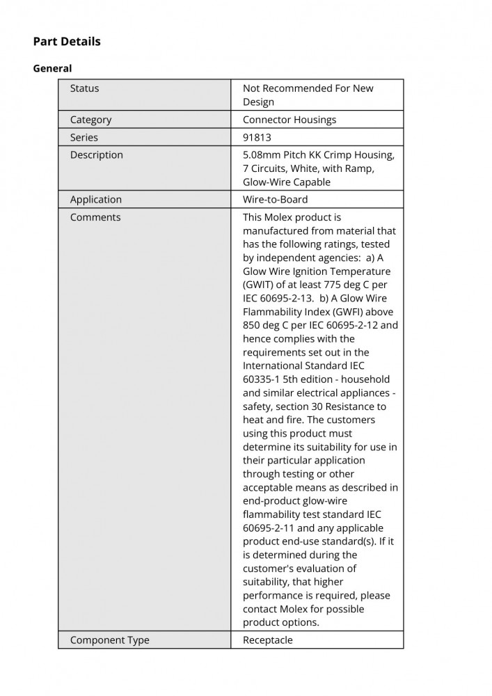 Molex 918139107 technical document page 2