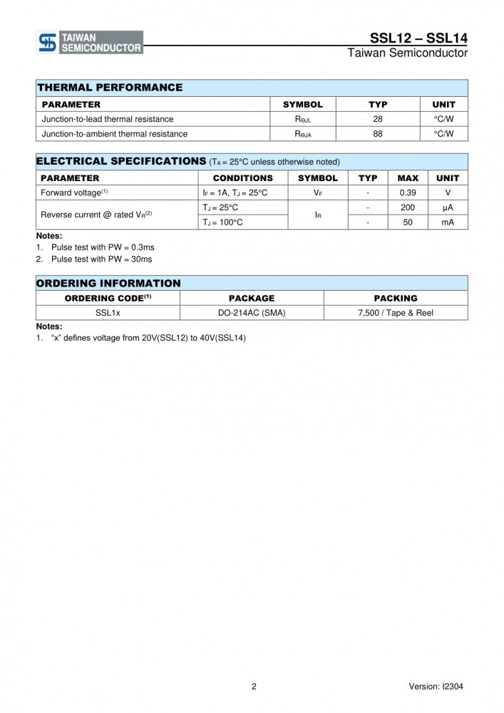 SSL12 datasheet image, page 2