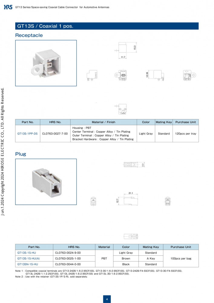 HRS GT13 technical document page 4