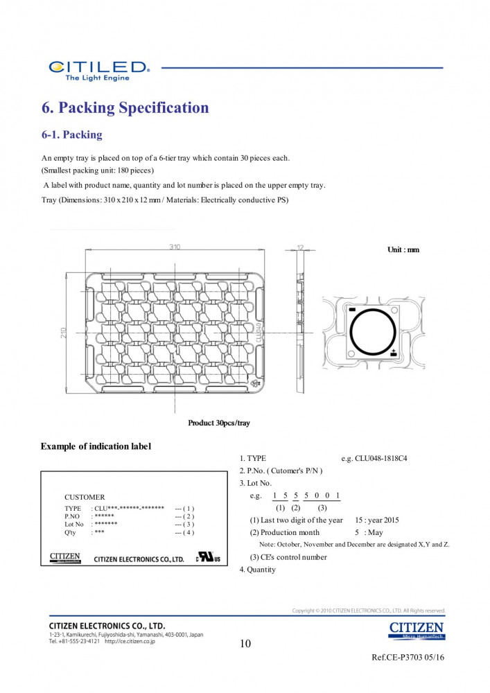 CITILED COB datasheet page 10