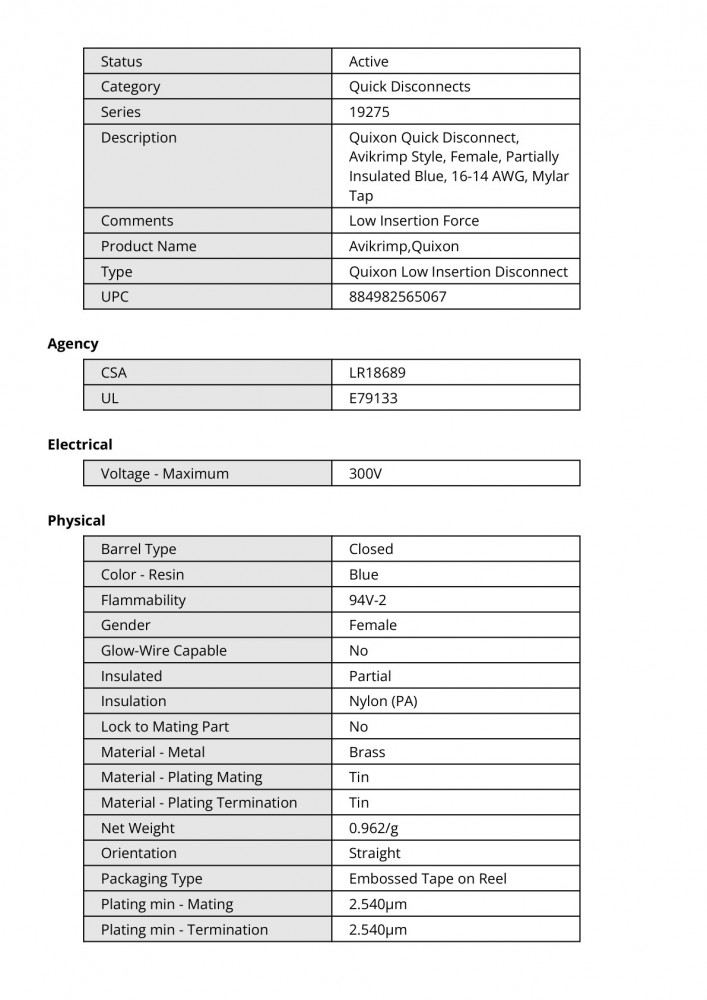 MOLEX 192750006 technical document page 2