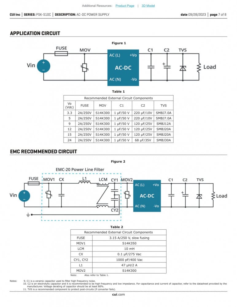 CUI PSK-S10C datasheet page 7