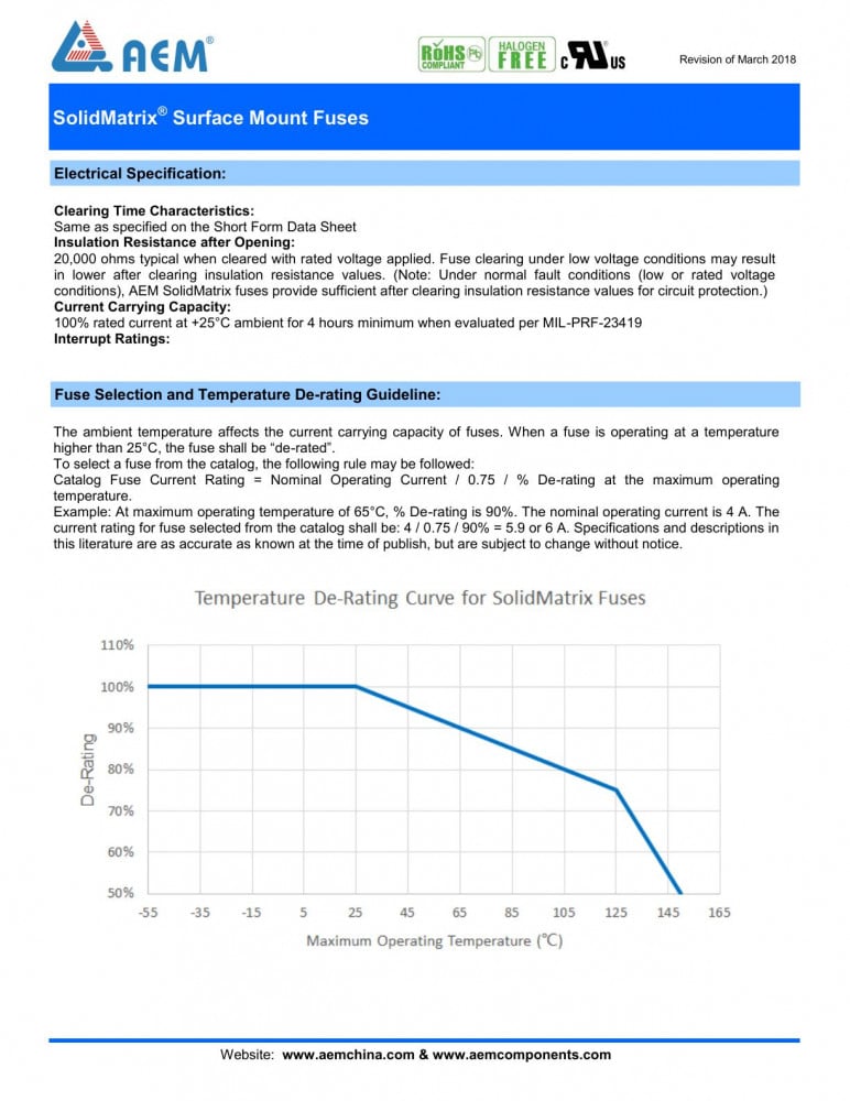 AEM SolidMatrix fuse datasheet page 5