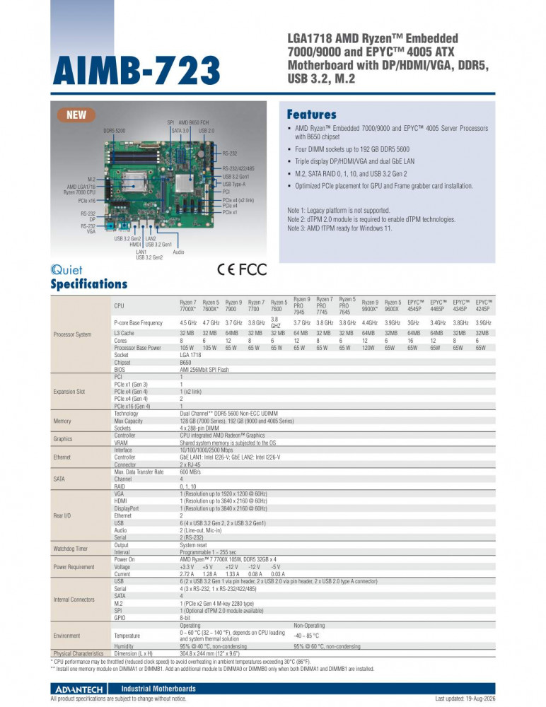 AIMB-723 product document page 1