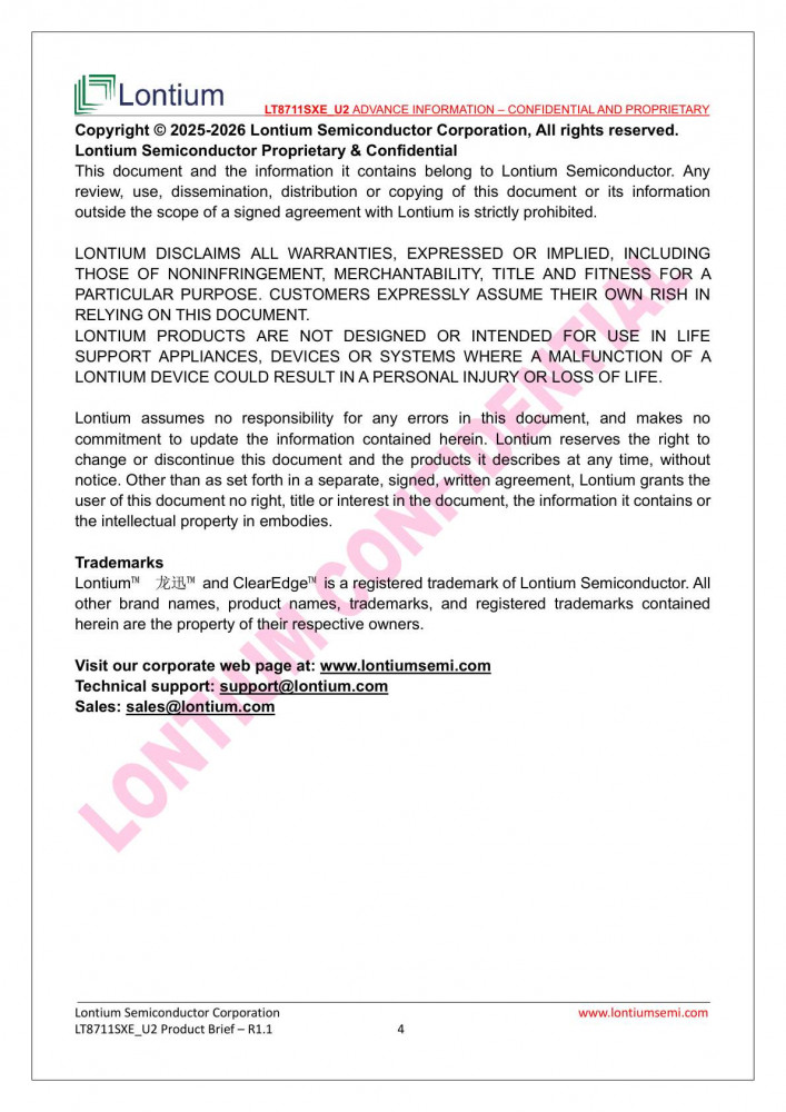 LT8711SXE technical document page 4