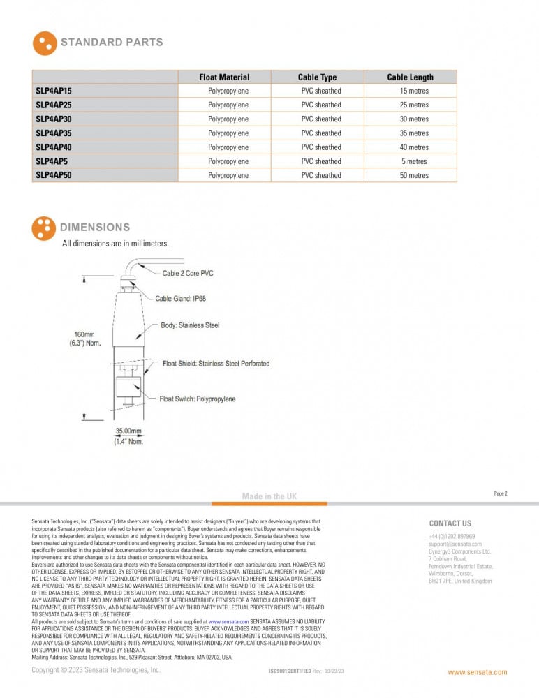 SLP suspended level probe documentation page 2