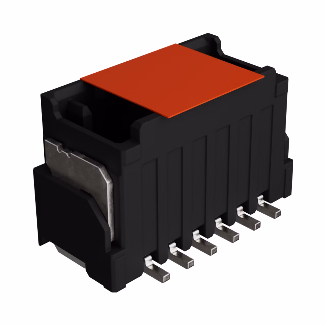 Micro-One Wire-to-Board Header, Vertical, 2.00mm Pitch, Single Row, Glow-Wire Capable, Surface Mount, 6 Circuits, Gold Plating, Black, Potting Capability, with Cover Tape for sale