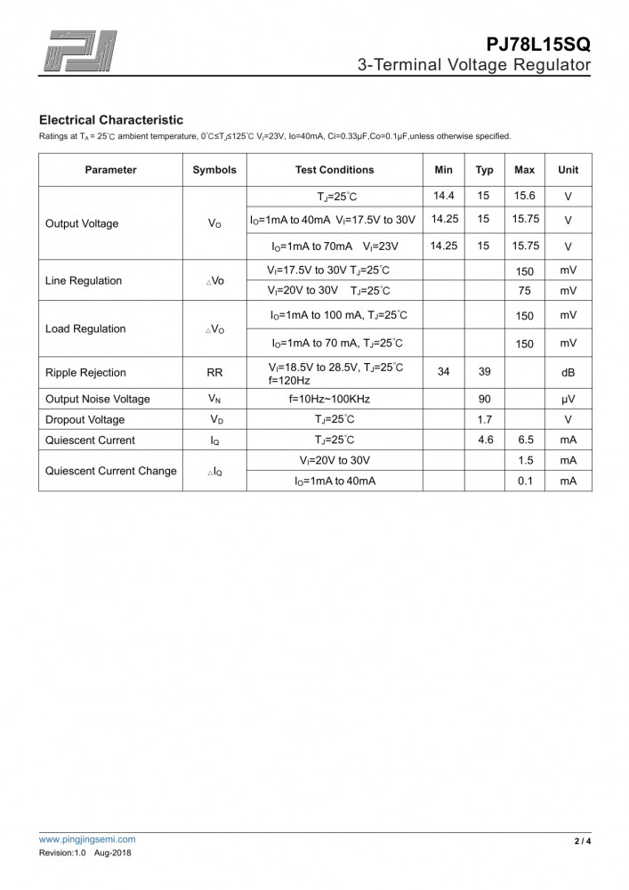 PJ78L15SQ datasheet page 2