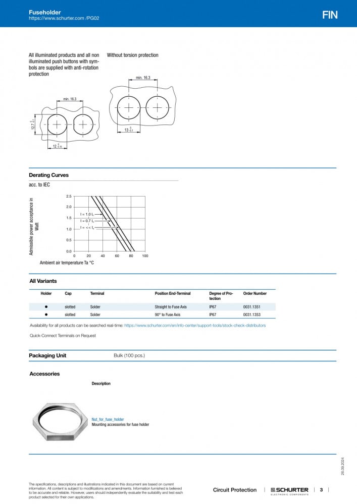 SCHURTER 0031.1352 datasheet page 3