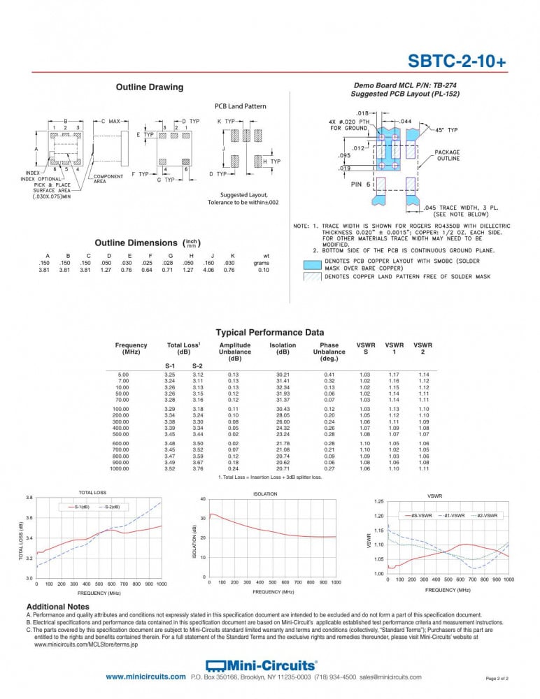SBTC-2-10+ technical document page 2
