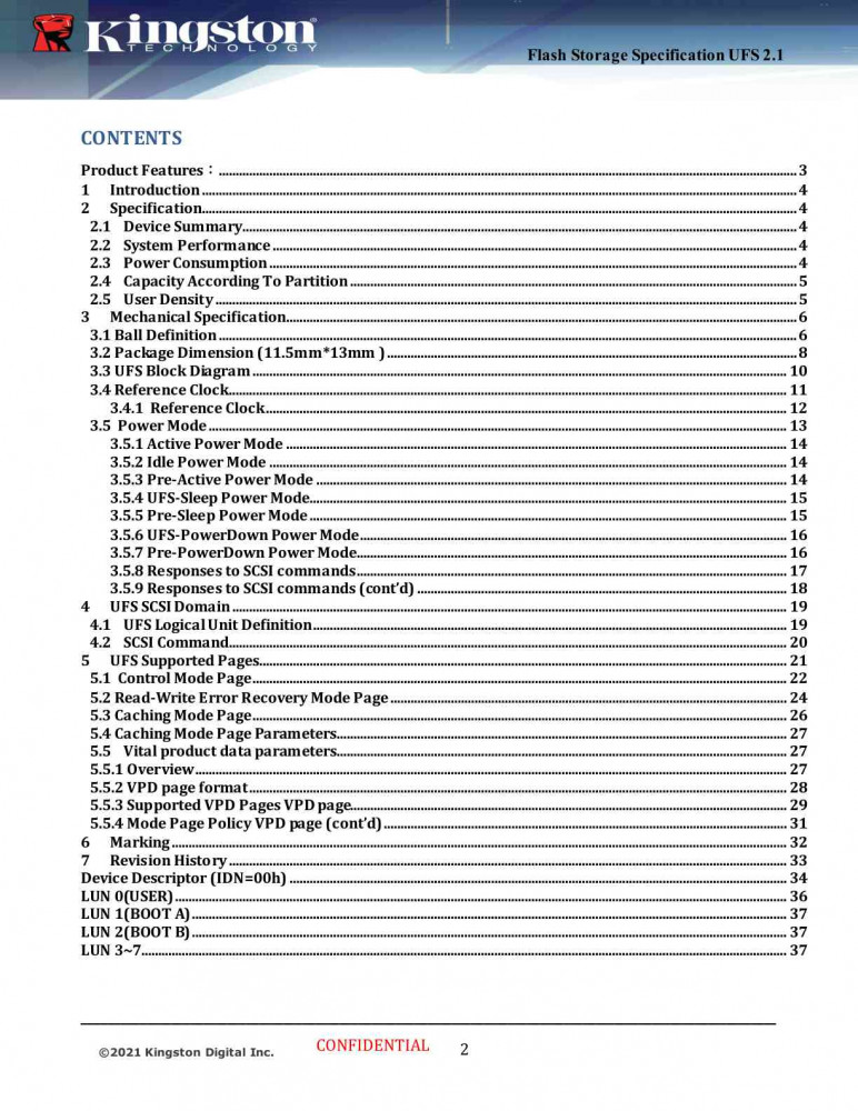 UFS32G-TXA7-GA20 datasheet page 2