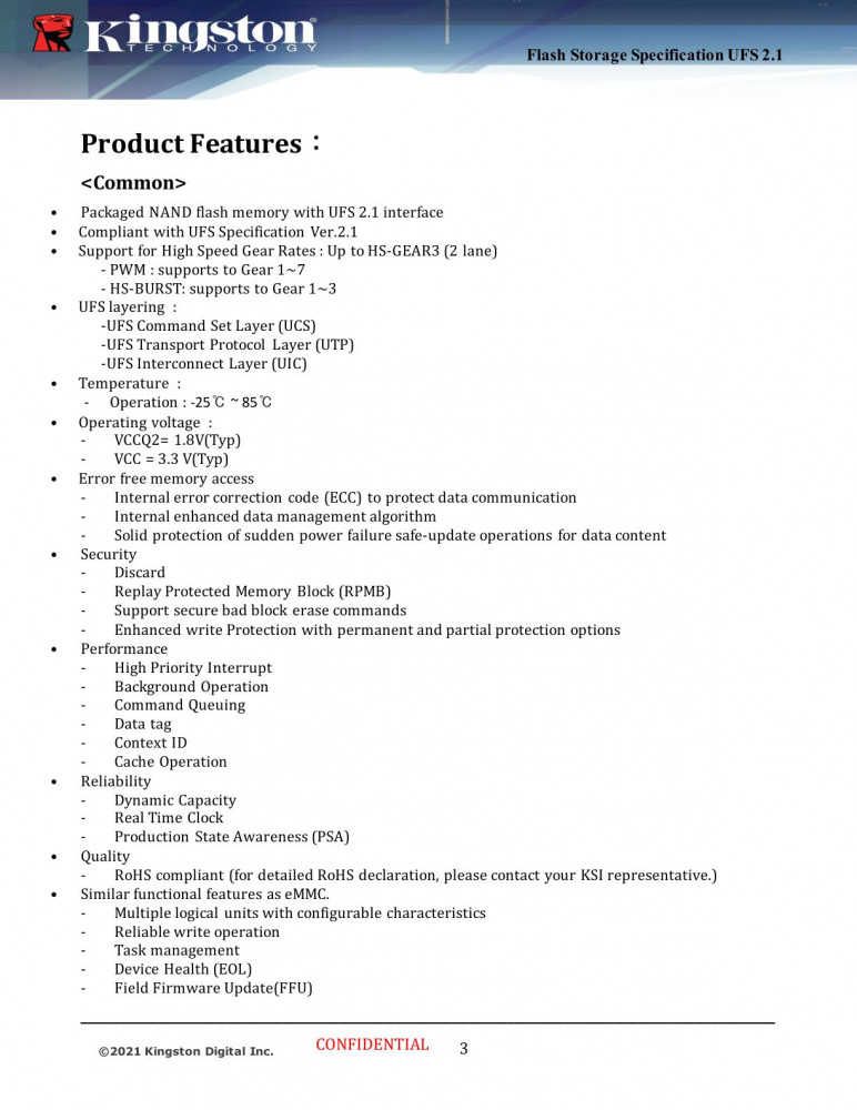 UFS32G-TXA7-GA20 datasheet page 3